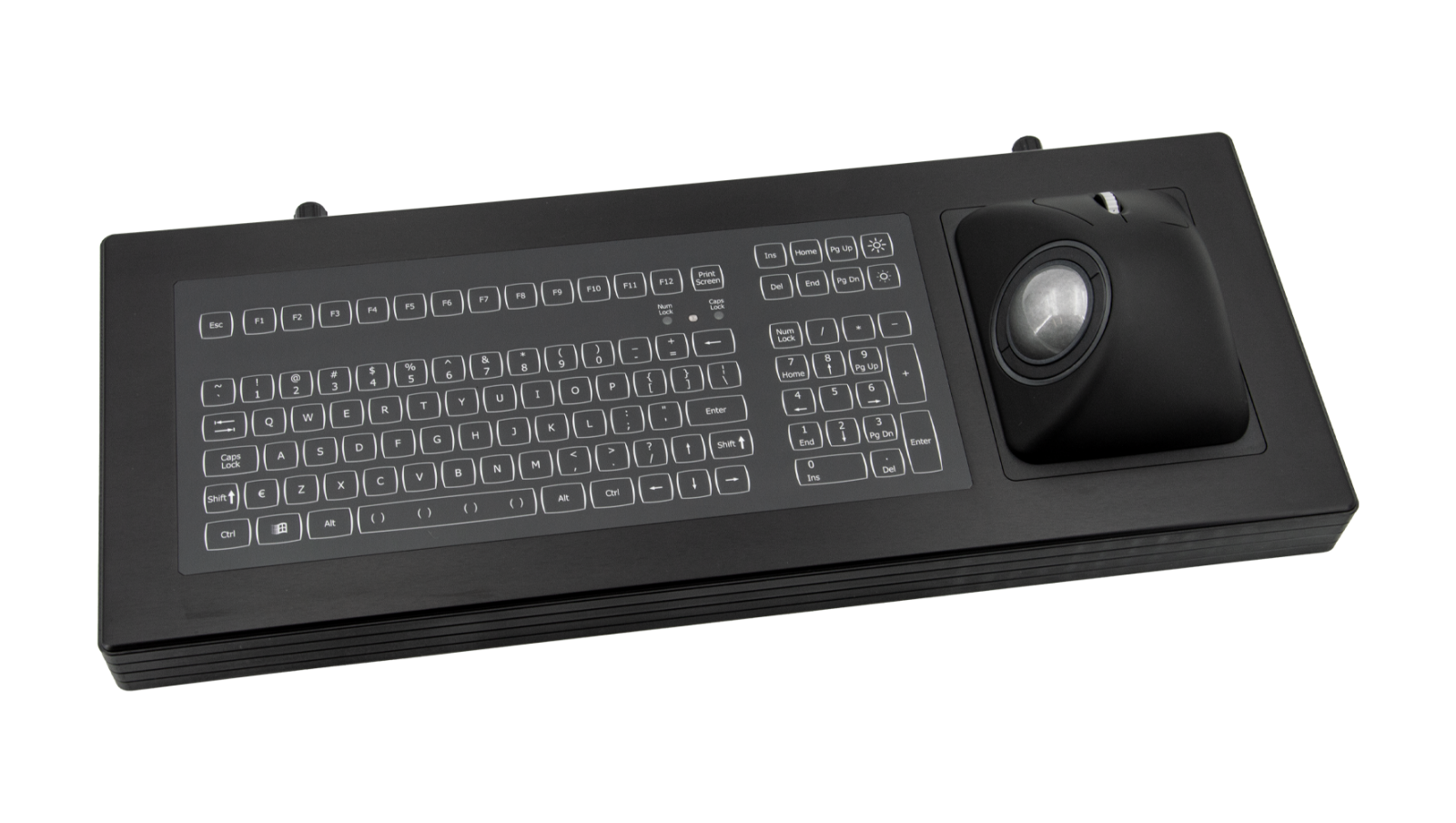 Backlit keyboard with ergonomic trackball - desktop | NSI