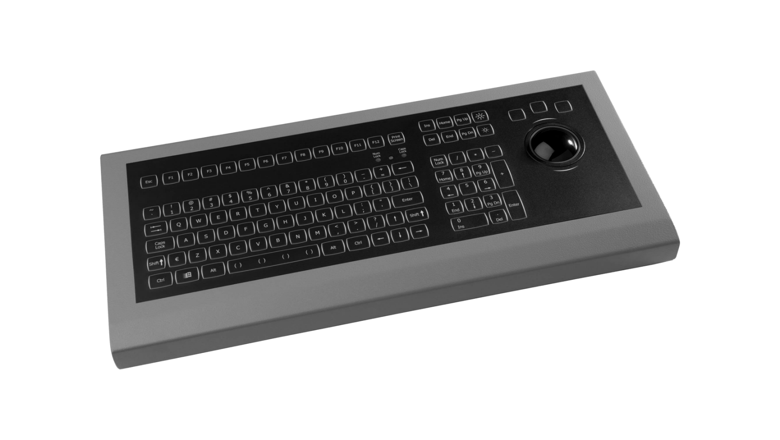 Backlit sealed keyboard with trackball - desktop | NSI