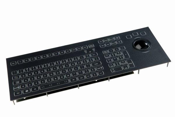 Backlit sealed keyboard with trackball - panel mount | NSI