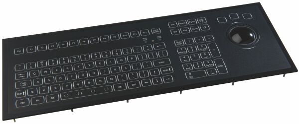 Backlit sealed keyboard with trackball - panel mount | NSI